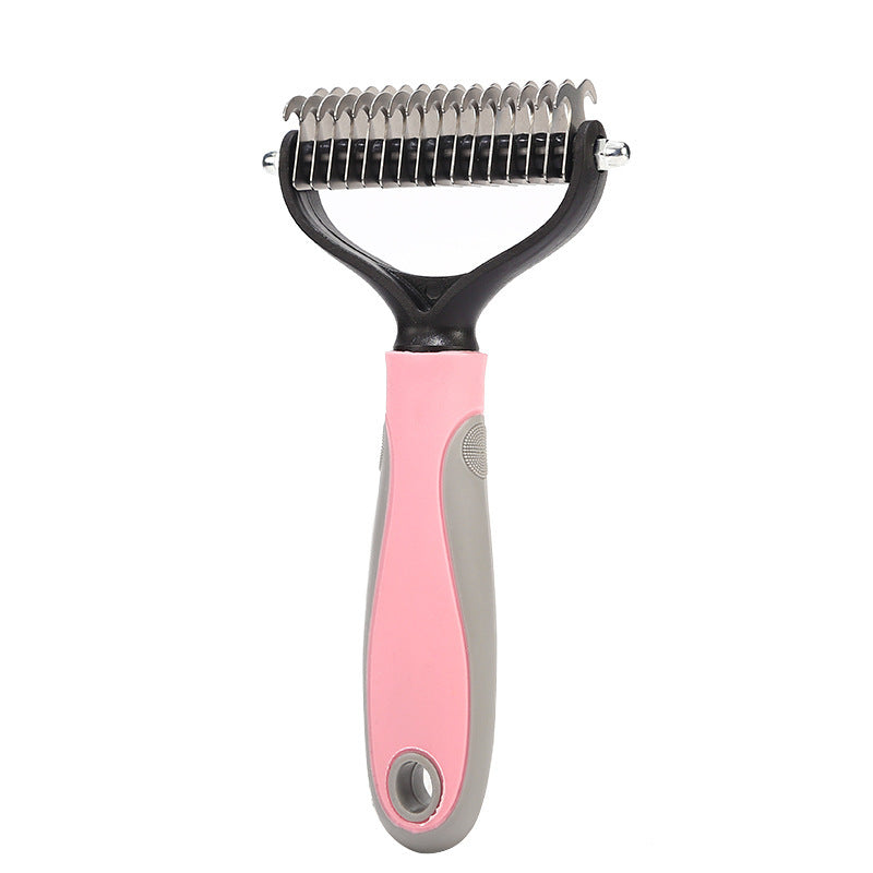 Stainless Double-sided Pet Brush Hair Removal Comb Grooming Dematting ...